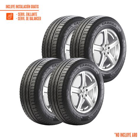 Ripley PACK DE 4 LLANTAS 215 65R16C PIRELLI CARRIER 109T
