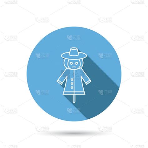 稻草人图标。有南瓜头的人。素材 花瓣网