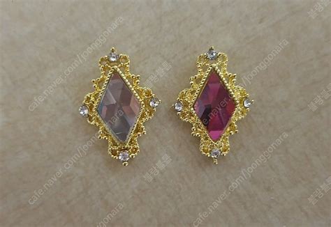 고급 골드 프레임 사각형 마름모 네일파츠 네일스톤 15 가발기타용품 중고나라