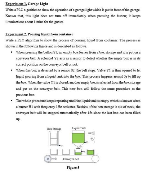 Experiment L Garage Light Write A Plc Algorithm To