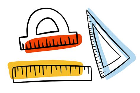 Doodle Set Penggaris Satu Set Busur Derajat Segitiga Dan Penggaris