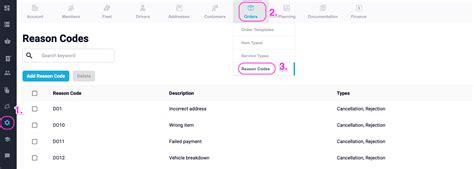 Manage Reason Codes For Cancellation And Rejection