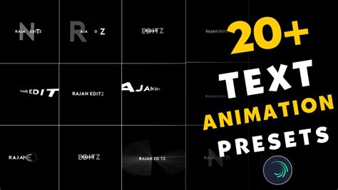 Alight Motion 20 Text Animation Presets Alight Motion Lyrics Presets Download