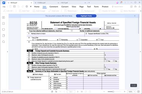 Irs Form 8938 How To Fill It With The Best Form Filler