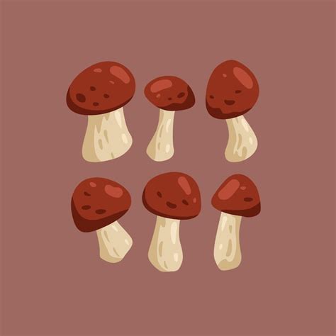 Premium Vector Hand Drawn Cute Mushroom Flat Illustration