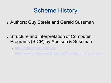 Λ Scheme For Rubyists Scheme History Authors Guy Steele And Gerald