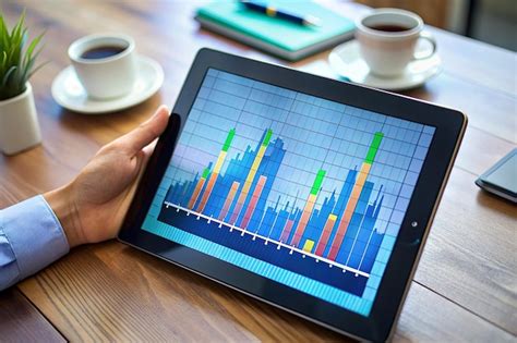 Generative Ai Tablet Displaying Financial Graphs Premium Ai Generated Image