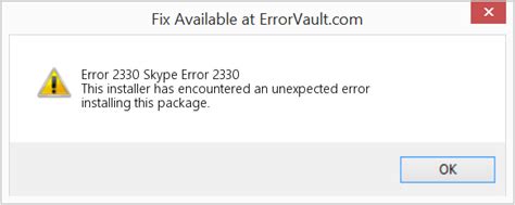 How To Fix Error 2330 Skype Error 2330 This Installer Has