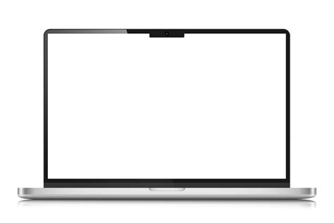 Premium Vector Realistic Laptop Layout With A White Screen And A Light Silver Case