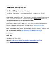 EADAP ADAP Certification Alcohol And Drug Awareness Program Your ADAP