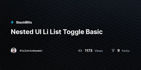 Nested Ul Li List Toggle Basic StackBlitz
