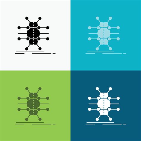 Distribution Grid Infrastructure Network Smart Icon Over Various Background Glyph Style