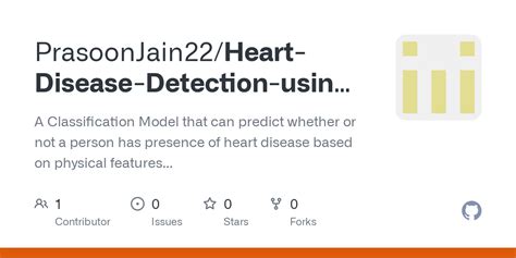 Github Prasoonjain Heart Disease Detection Using Machine Learning A Classification Model