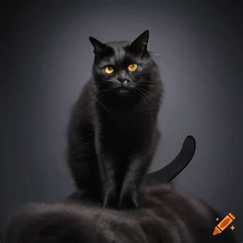 Black Cat With Arched Back And Raised Fur On Craiyon