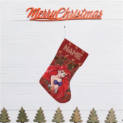 Custom Name Ariel Disney V2 Christmas Stocking Animebape