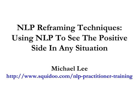 Nlp Reframing Techniquesnlp Reframing Techniques Using Nlp To See Th