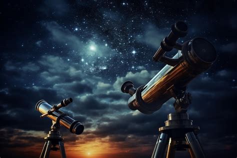 Premium Photo Telescopes Pointed At Celestial Objects