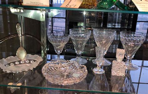 Eight Pieces Antique And Vintage Cut Glass Tableware