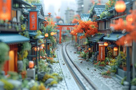 城镇街道缩影插画图片下载 正版图片601015335 摄图网