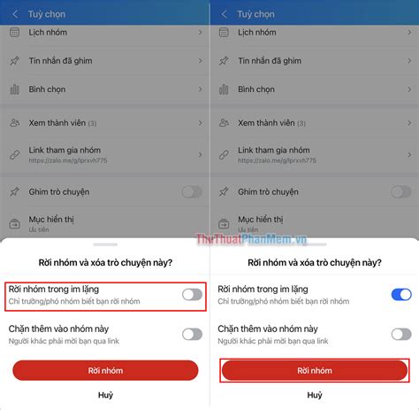 Cách rời thoát nhóm chat Zalo trong im lặng không ai biết