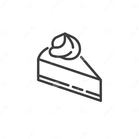 Cheesecake Slice Line Icon Stock Vector Illustration Of Vector 220653398