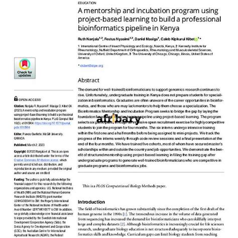 A Mentorship And Incubation Program Using Project Based Learning To Build A Professional
