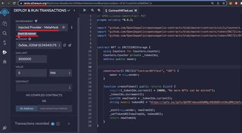 how to deploy an nft using an nft smart contract example