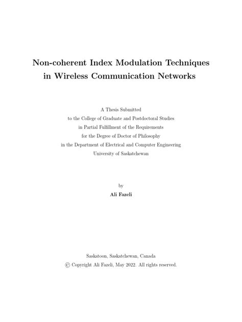 Ali Fazeli Phd Thesis Pdf Orthogonal Frequency Division Multiplexing Modulation