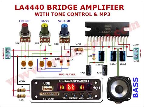 Tda2030 Amplifier With Tone Control Using 4558 Ic Tronicspro