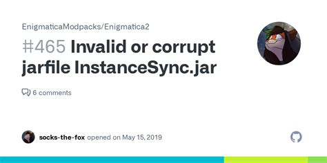 Invalid Or Corrupt Jarfile Instancesyncjar · Issue 465