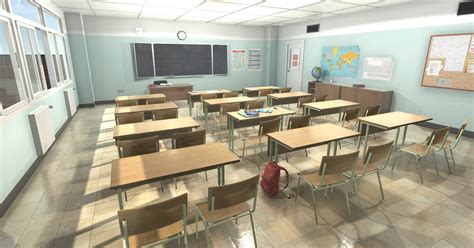 School Classroom 3d Interior Unity Asset Store