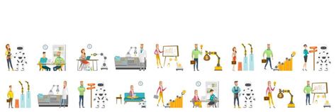 humans and automation vector images over 8 400