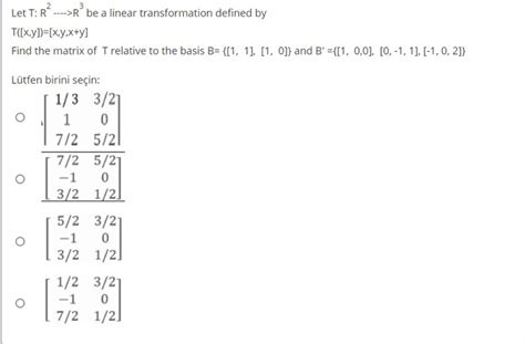 Solved Let T R Rºbe a linear transformation defined by Chegg
