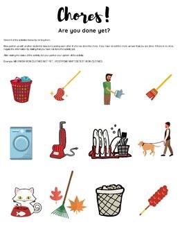 ASL Chores Activities Packet ASL ESL Deaf HH By Creative ASL Teaching