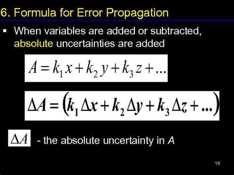 L Uncertainty And Error Analysis Outline