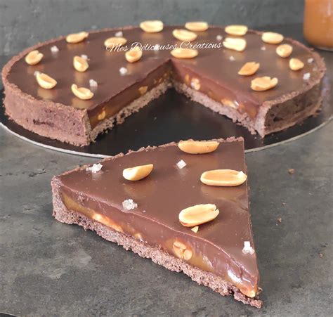 Tarte snickers Recettes sucrées Recette tarte Recette patisserie