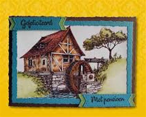 IFS028 Nellie Snellen Clear Stamp Idyllic Floral Scenes Water Mill