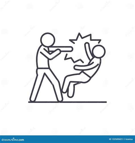 Fight Line Icon Concept Fight Vector Linear Illustration Symbol Sign