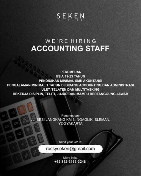 Lowongan Kerja Accounting Staff Di Seken Living LokerJogja ID