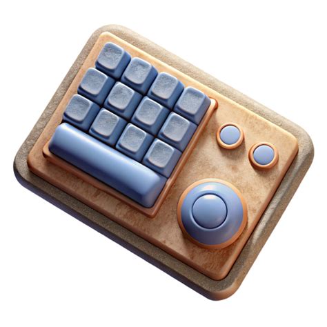Magnificent Rustic Wireless Keyboard Top View With Numeric Pad Isolated
