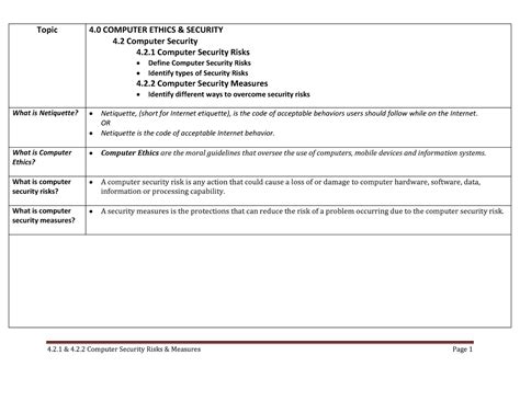 Computer Security Topic 4 Computer Ethics And Security 4 Computer Security 42 Computer Security