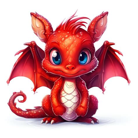 Premium Photo Mighty Dragon On White Background Cute Funny Dragon In