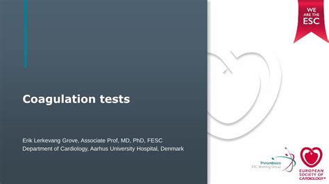 Pdf Coagulation Tests European Society Of Cardiology E G During Surgery Erik Lerkevang