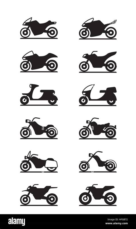 Various Types Of Motorcycles Vector Illustration Stock Vector Image Art Alamy