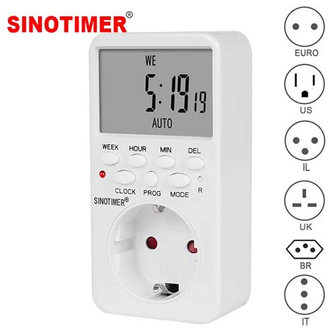 Sinotimer Tm519 Electronic Super Big Lcd Digital Programmable Socket Timer Switch Kitchen Timer