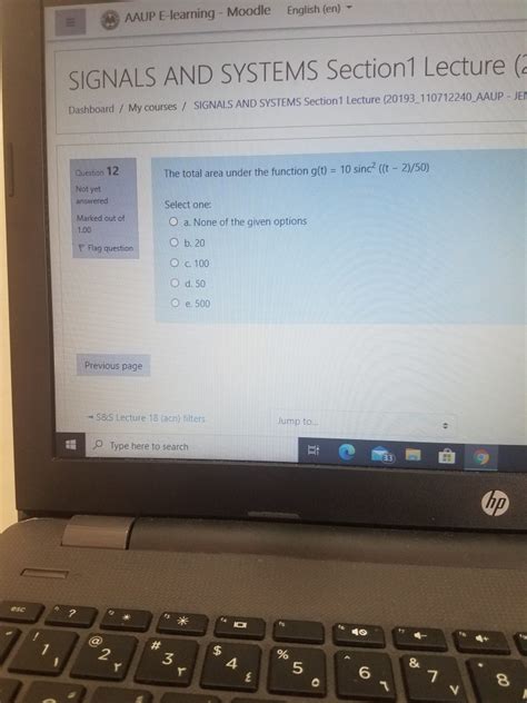 Solved Aaup E Learning Moodle English En Signals And