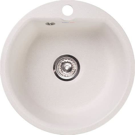 Мойка кухонная GranFest Smart SM 435 43x43, круглая, белая, матовая ...