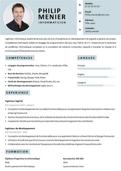 Cv Informatique It Gratuit Télécharger Cv Word