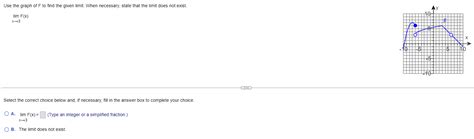 solved use the graph of f to find the given limit when
