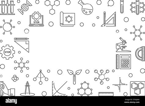 Science Technology Engineering And Math Vector Stem Concept Outline Frame Or Illustration With